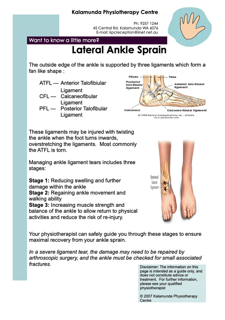 Infographic All About Ankle Sprains